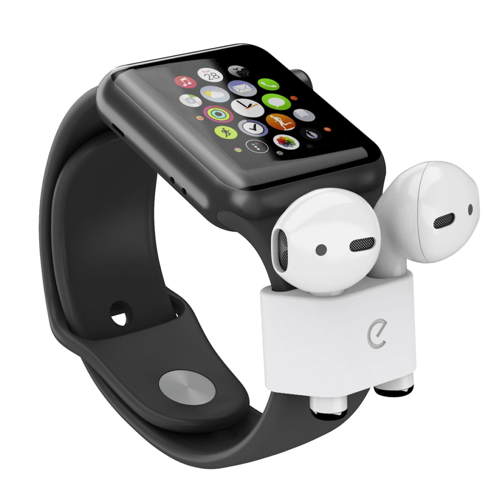 KeyBudz Base de reloj AirLockz para AirPods | Blanco - Compudemano